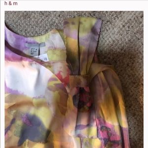 H&M | Dresses | Hm Watercolor Dress Wshoulder Bow | Poshmark